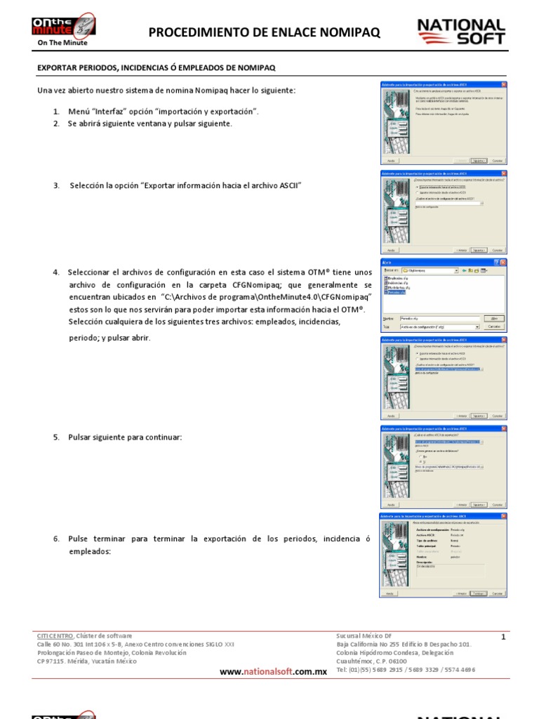 On The Minute 4.0 - Procedimiento de Enlace - Nomipaq - Contpaq I ...