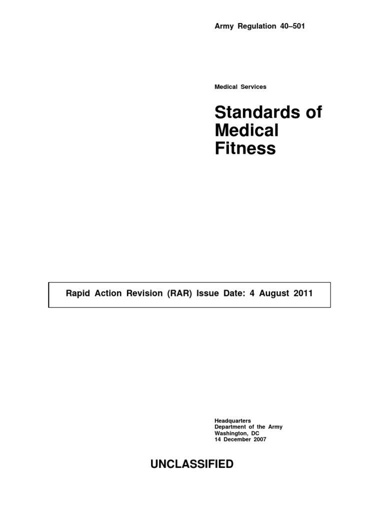 Army Regulation 40-501 Overview | PDF | Anatomical Terms Of Motion | Hand