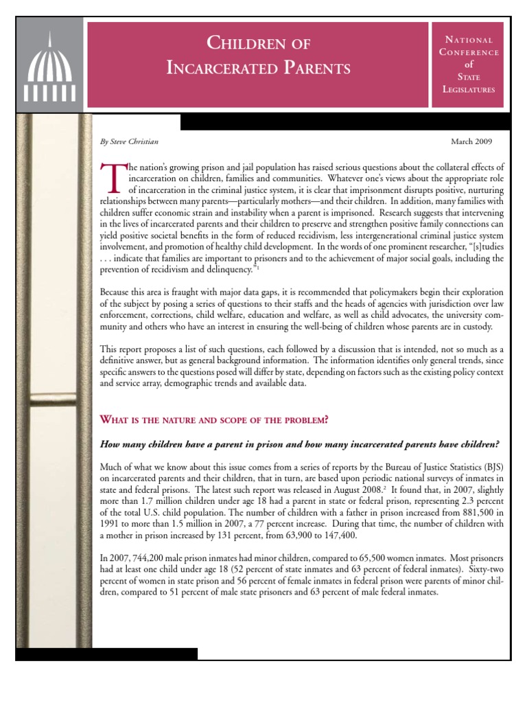 Children of Incarcerated Parents | PDF | Prison | Single Parent