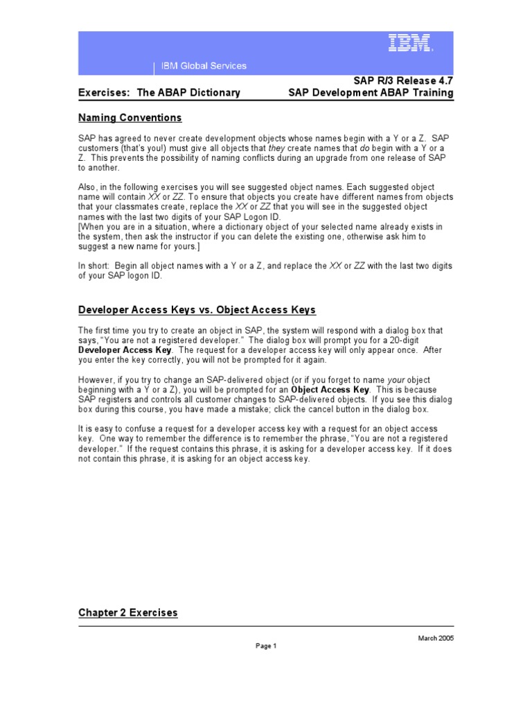 13 Abap Data Dictionary Exercises Pdf Information Retrieval Computer Programming
