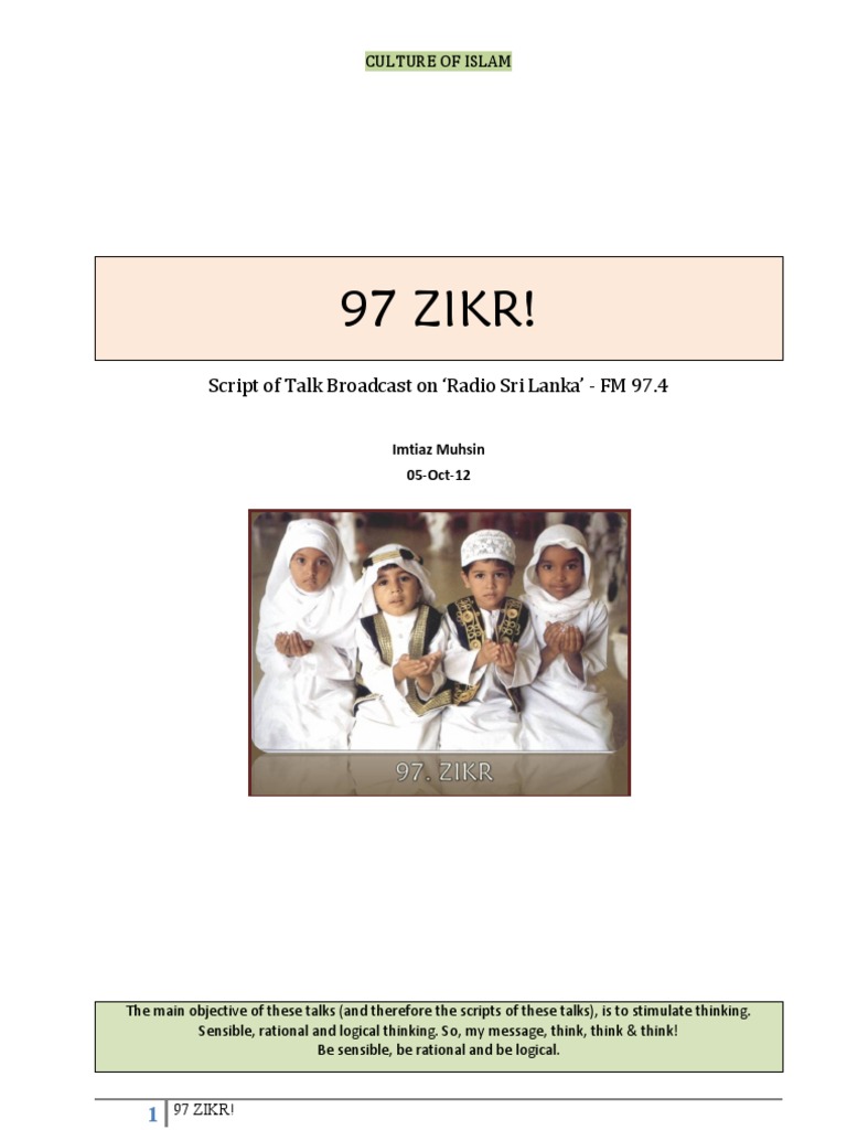 097 So, This Is ZIKR!? | PDF | Caliphate | Quran