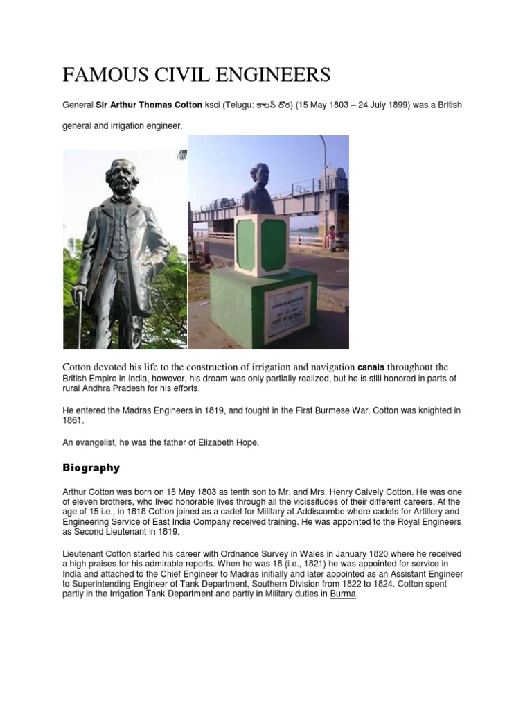 Famous Civil Engineers | PDF | Nature