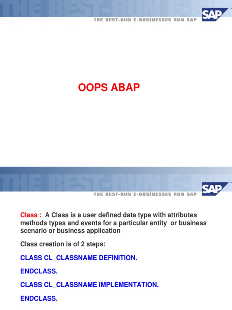 Oops Abap Pdf Class Computer Programming Constructor Object Oriented Programming 3921