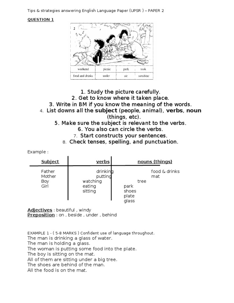 Tips Strategies Answering English Paper 2 UPSR | PDF