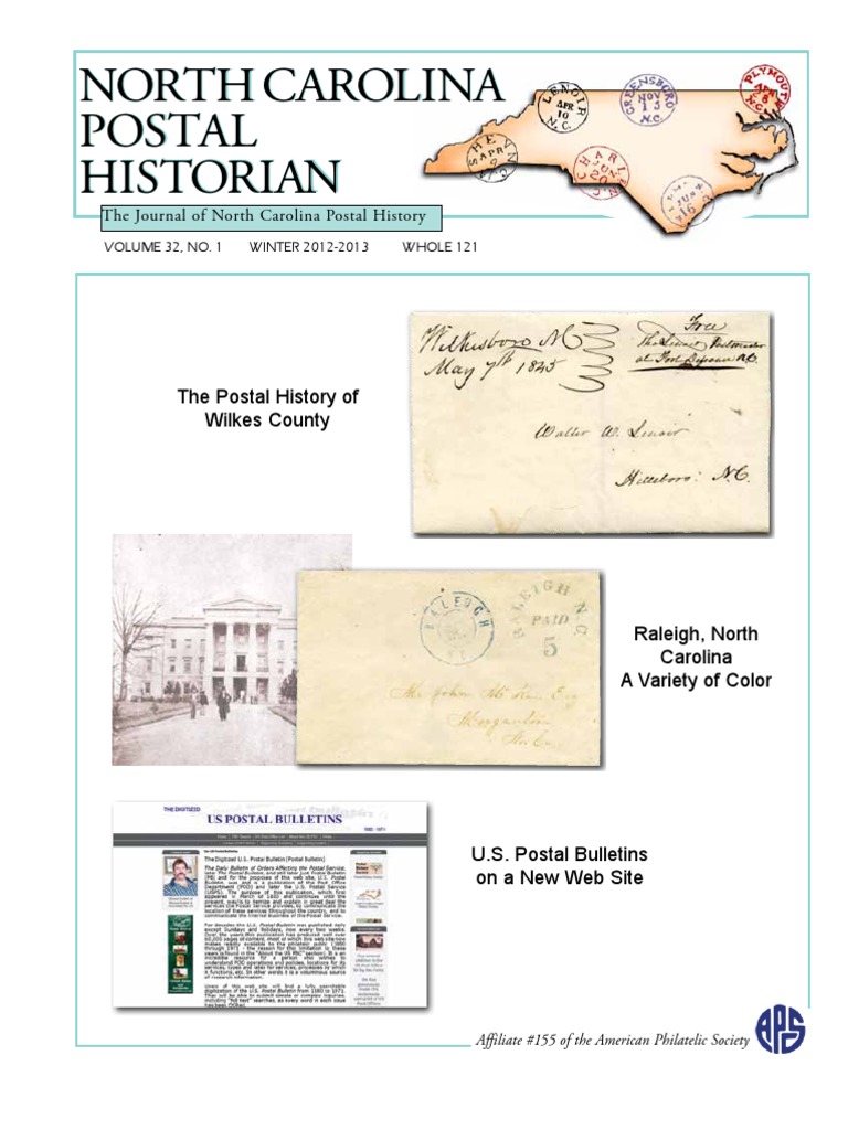 NCPHS v32#1 Full | PDF | United States Postal Service | North Carolina