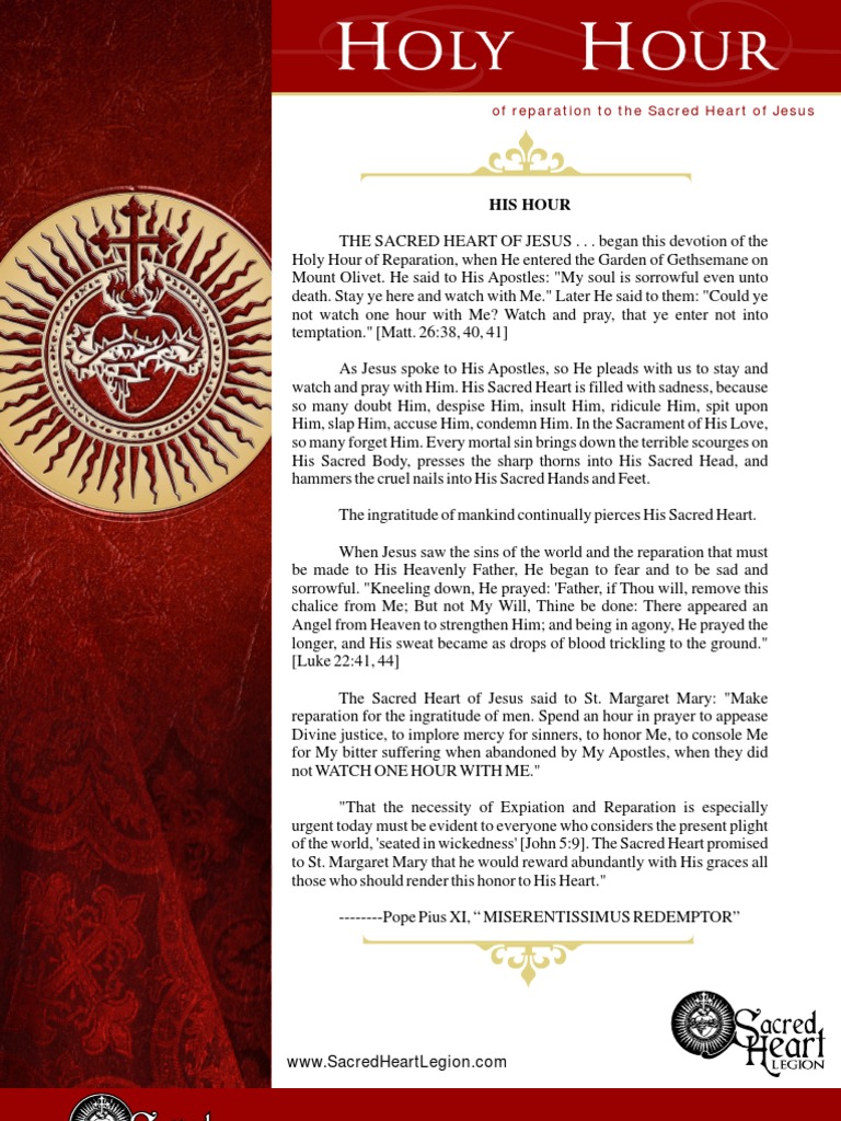 Holy Hour by Sacred Heart League | PDF | Grace In Christianity | Eucharist