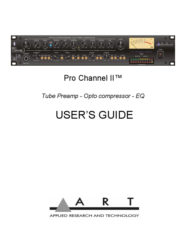 ART Pro Channel II User Guide PDF | PDF | Equalization (Audio) | Microphone