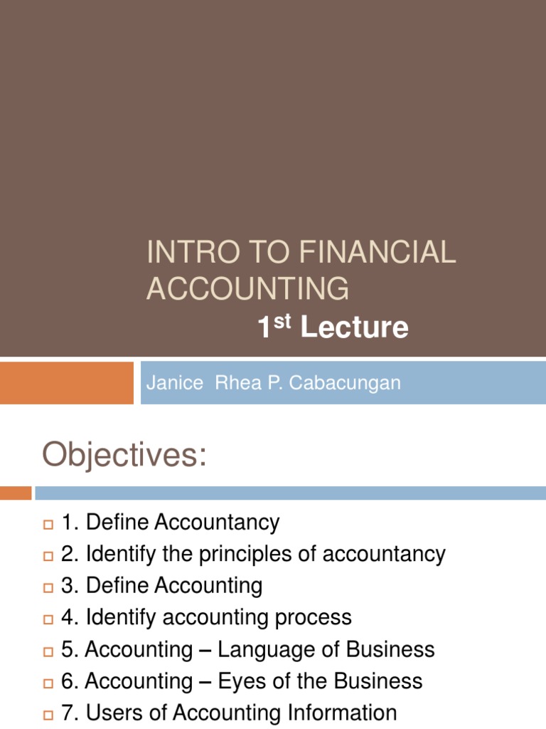 Intro To Financial Accounting | PDF | Accounting | Financial Statement