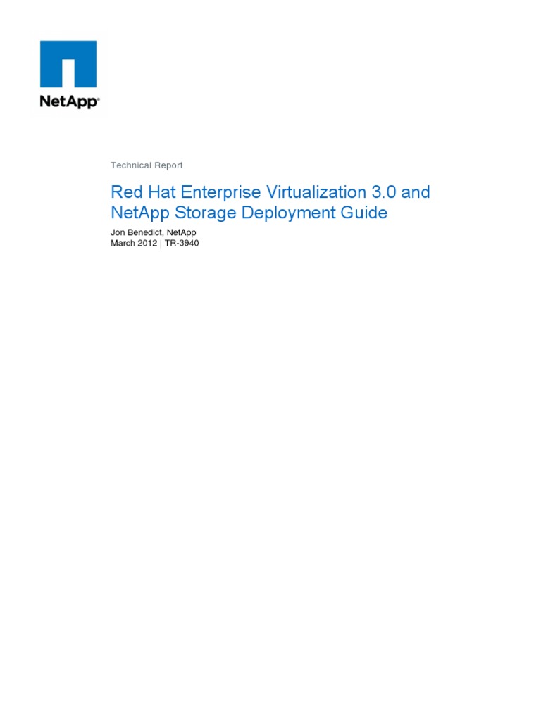 Red Hat Enterprise Virtualization 3.0 and Netapp Storage Deployment Guide | PDF | Ip Address ...