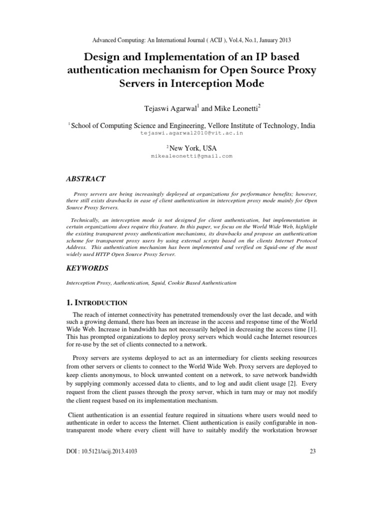 Design and Implementation of An IP Based Authentication Mechanism For ...