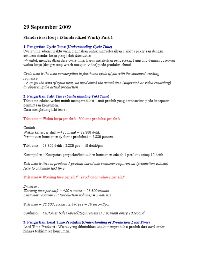 Apa Itu Cycle Time | PDF