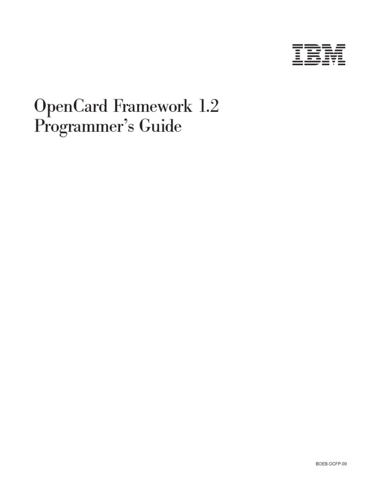 OpenCard Framework - PGuide | PDF | Smart Card | Application ...