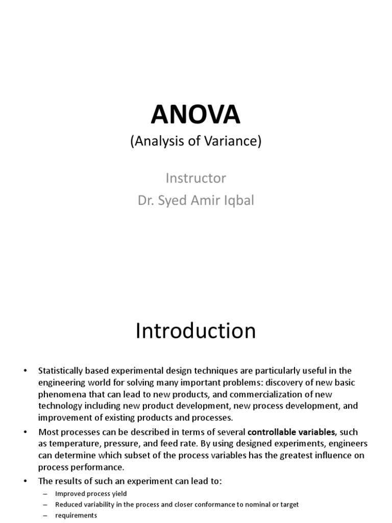 Anova: (Analysis of Variance) | PDF | Analysis Of Variance | Experiment