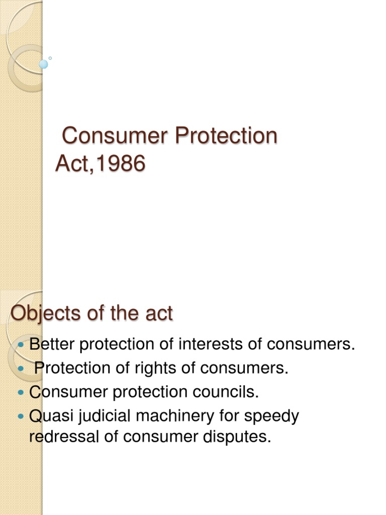 Consumer Protection Act, 1986 | PDF | Consumer Protection | Social ...