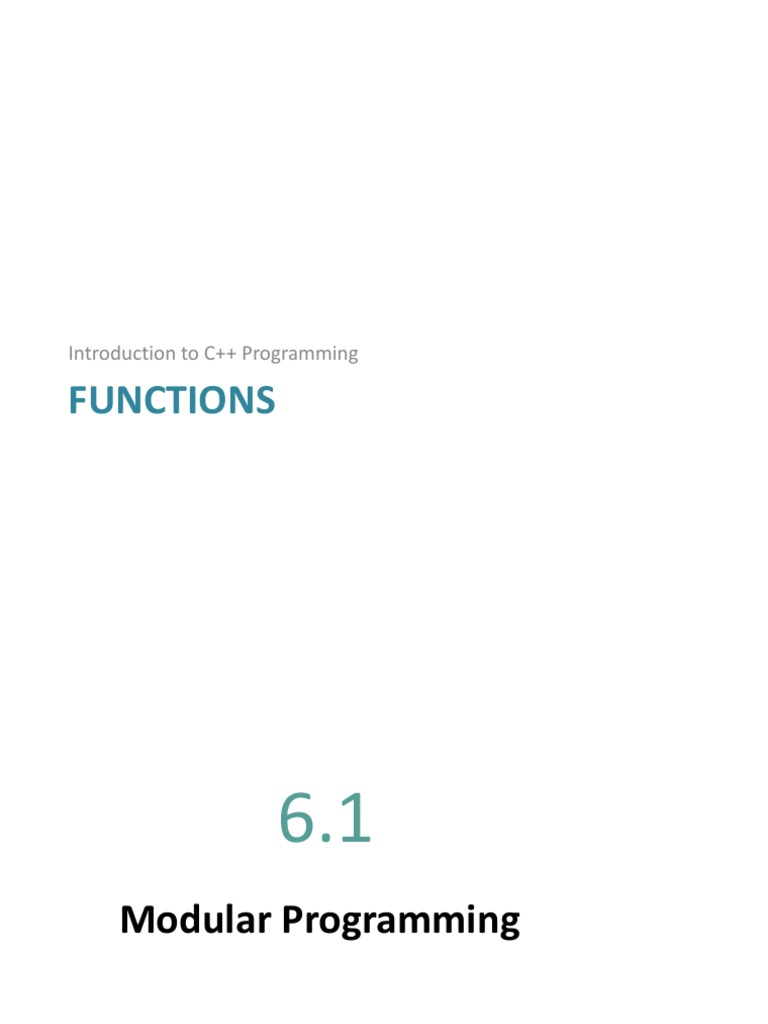 Chapter 6 Functions Pdf Parameter Computer Programming Subroutine