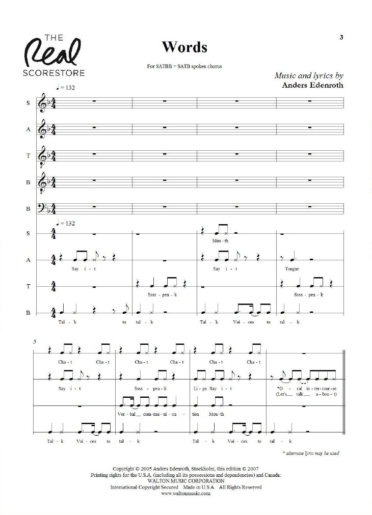 The Real Group - Words | PDF