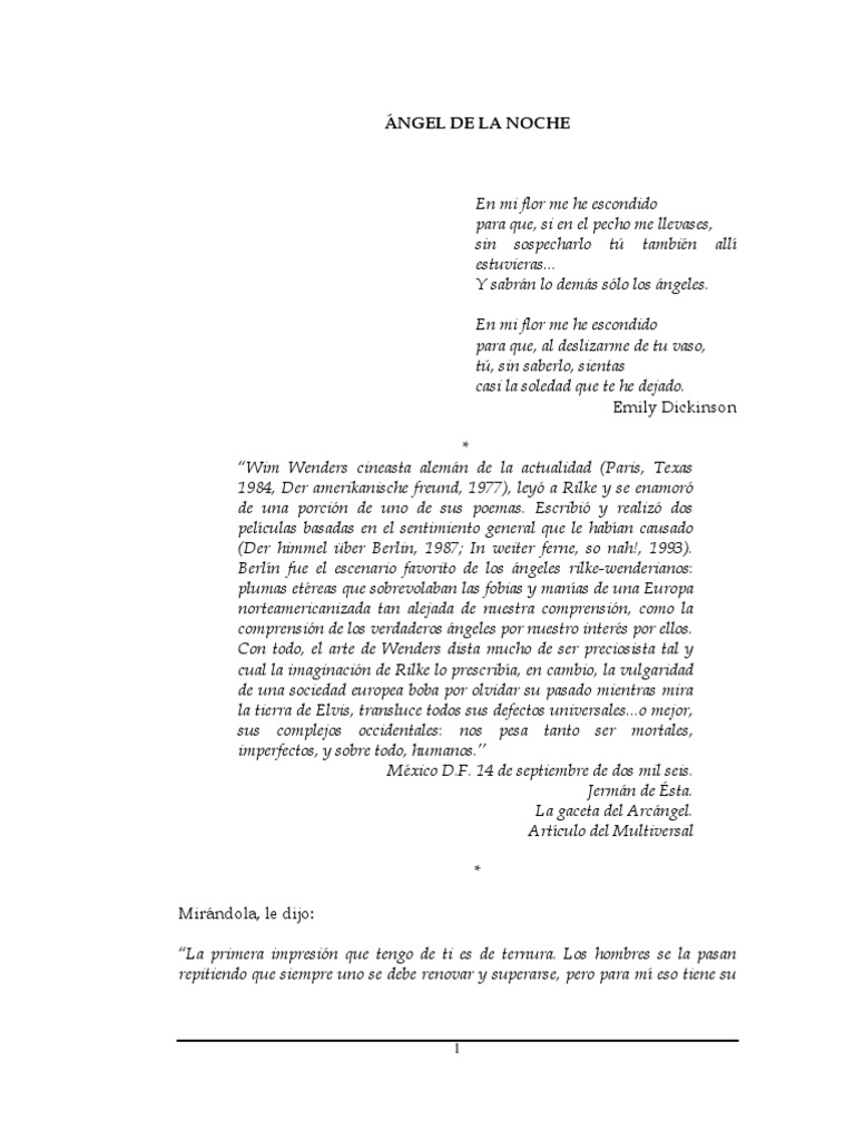 01 Ángel de La Noche | PDF | Demonios | Amor