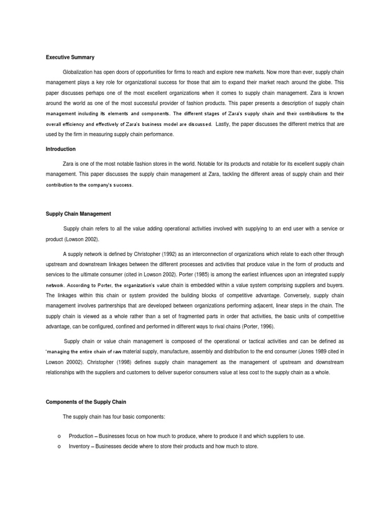 Zara SCM | PDF | Supply Chain Management | Supply Chain