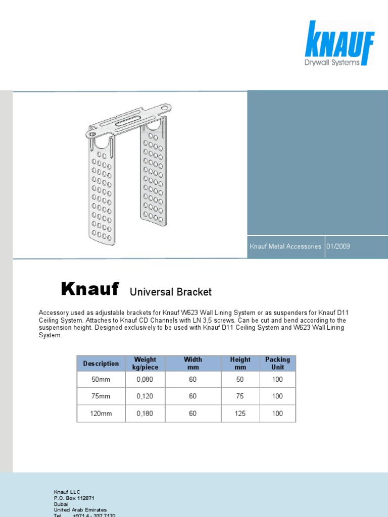 Knauf Universal Bracket | PDF