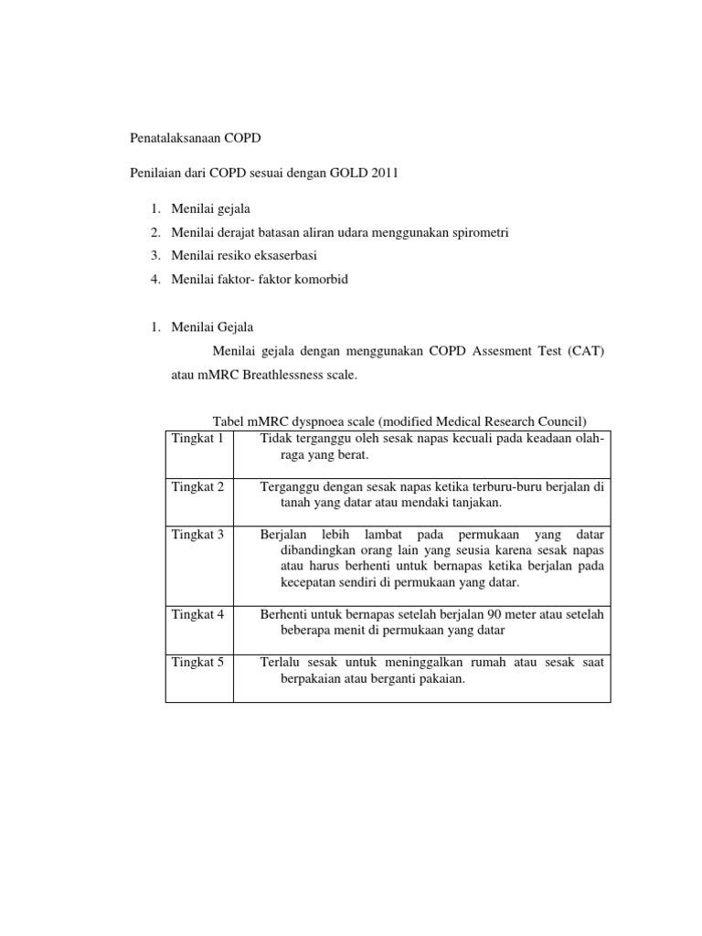 Penatalaksanaan Copd Lapkas Interna | PDF