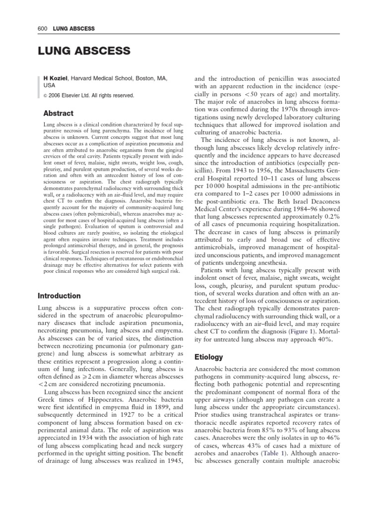 Lung Abscess | PDF | Pneumonia | Lung
