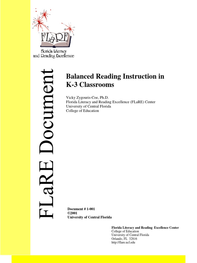 Balanced Reading Instruction in K-3 Classrooms | PDF | Reading (Process ...
