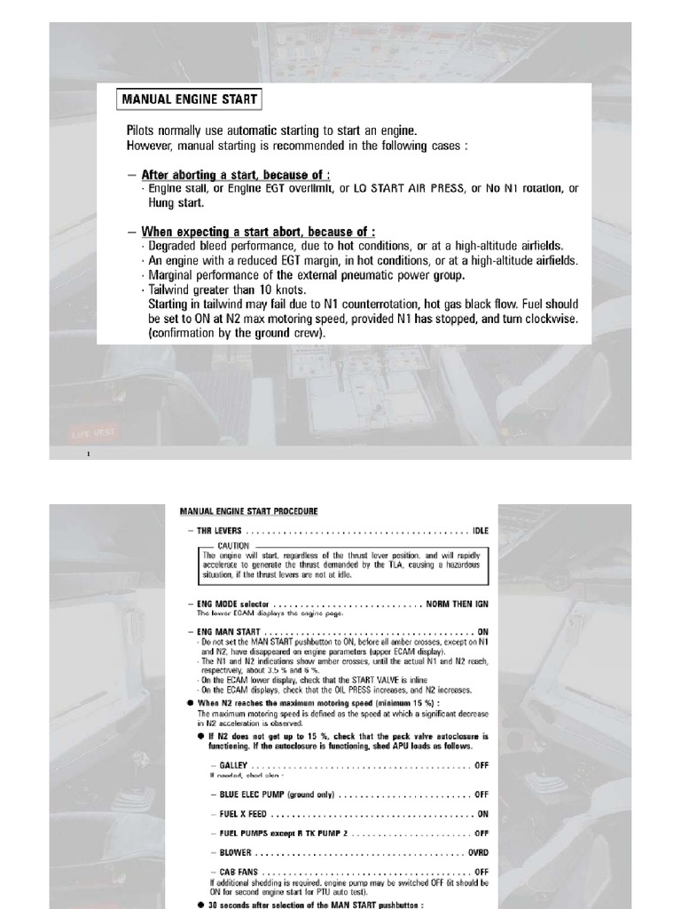 A320 Manual Eng Start | PDF