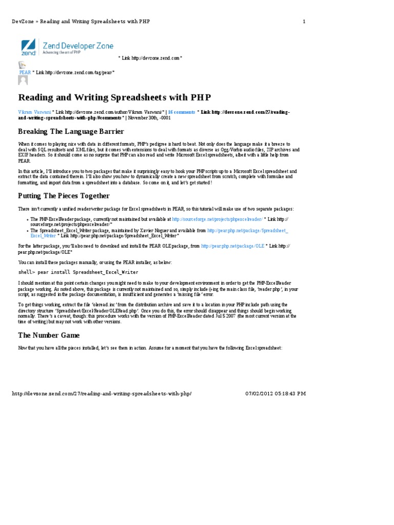 PHP Spreadsheet | PDF | Spreadsheet | Microsoft Excel