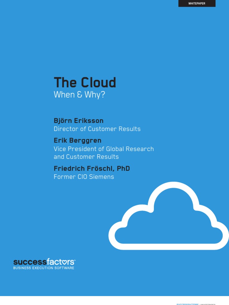 The Cloud: When & Why? | PDF | Cloud Computing | Subscription Business Model