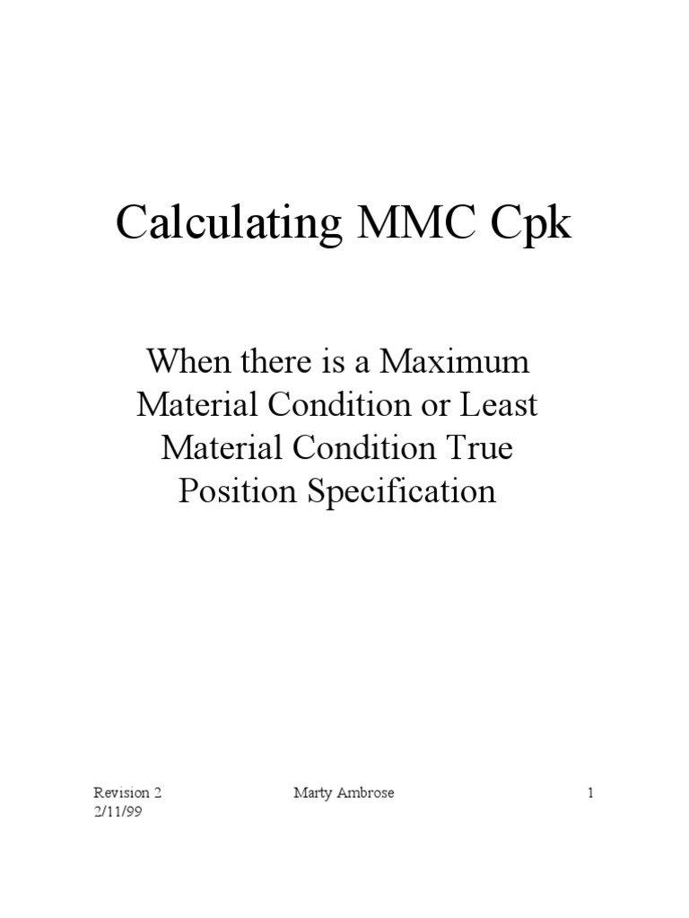 Calculating Cpk for True Position Features at Maximum Material ...