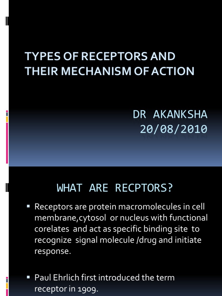 Types of Receptors | PDF | Receptor (Biochemistry) | Signal Transduction