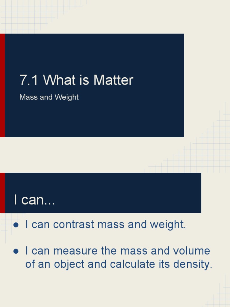 Mass and Weight Notes | PDF | Weight | Mass