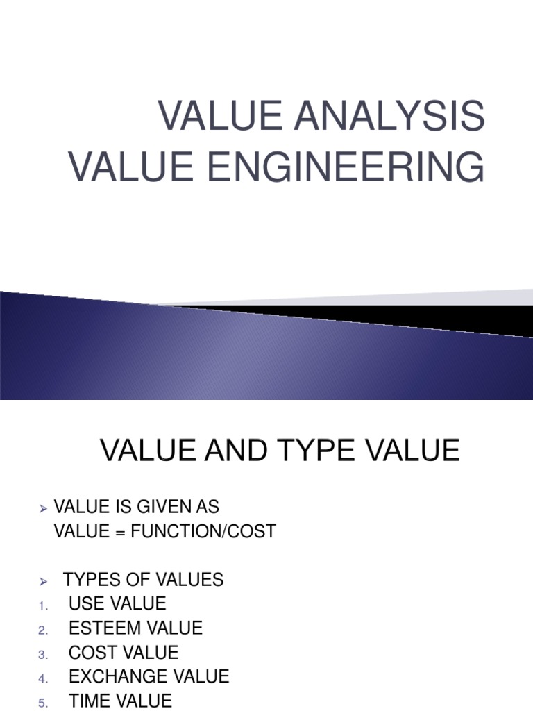 Value Analysis & Value Engineering | PDF | Technology & Engineering