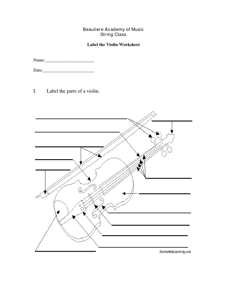 Label The Violin - Worksheet PDF | PDF | Home & Garden