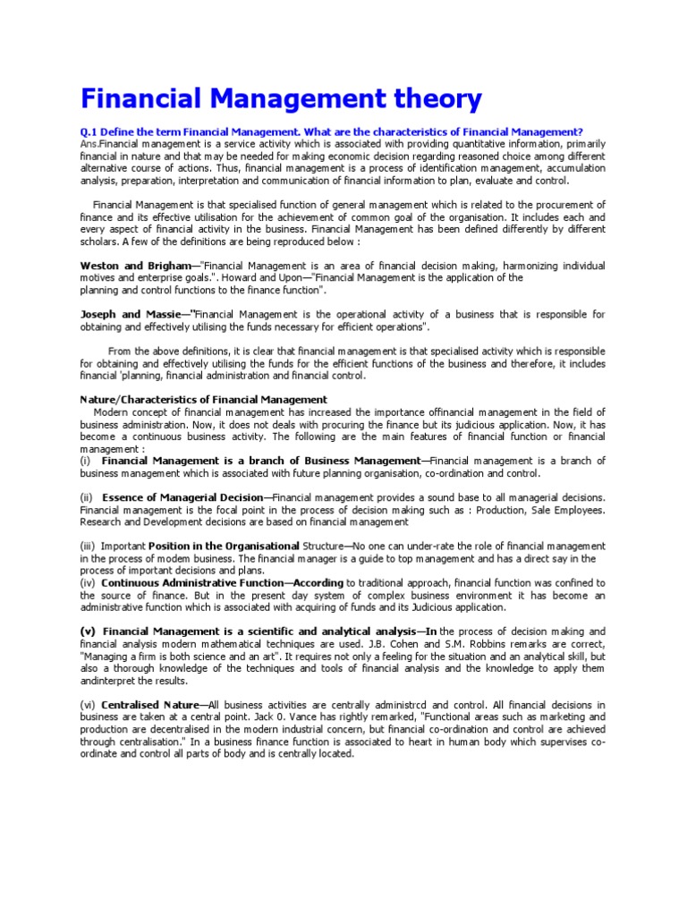 Financial Management Theory | PDF | Preferred Stock | Capital Structure