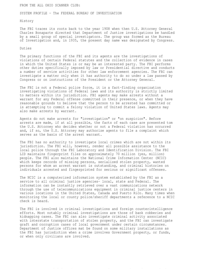 The FBI Note | Federal Bureau Of Investigation | American Government