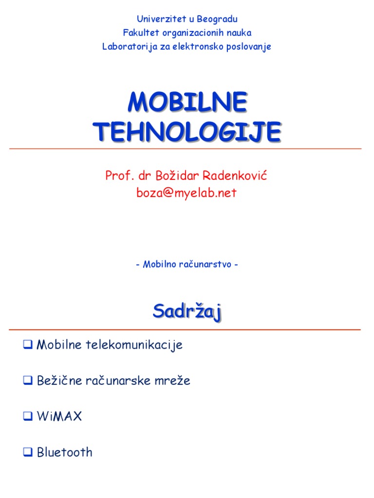 Mobilne Tehnologije | PDF