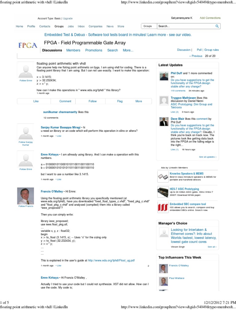 Floating Point Arithmetic With Vhdl Pdf Field Programmable Gate Array Vhdl