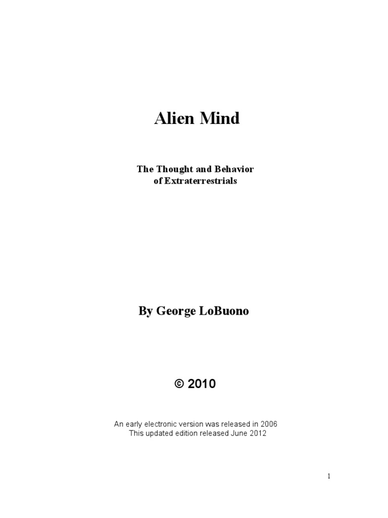Alien Mind (The Thought and Behavior of Extraterrestrials) by George ...
