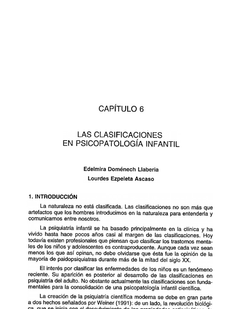0 - Clasificaciones en Psicopatologia Infantil Lourdes Ezpeleta | PDF ... 0 - Clasificaciones en Psicopatologia Infantil Lourdes Ezpeleta | PDF ...