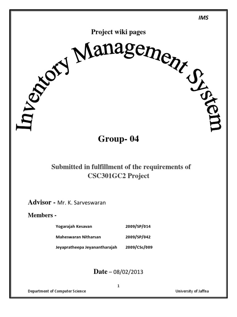 Inventory Management System Wiki Page 08.02.2013 | PDF | Databases ...