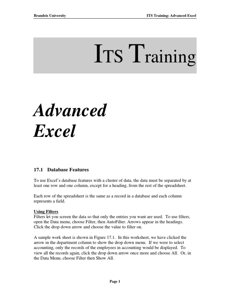 Excel Adv Class | PDF | Microsoft Excel | System Software