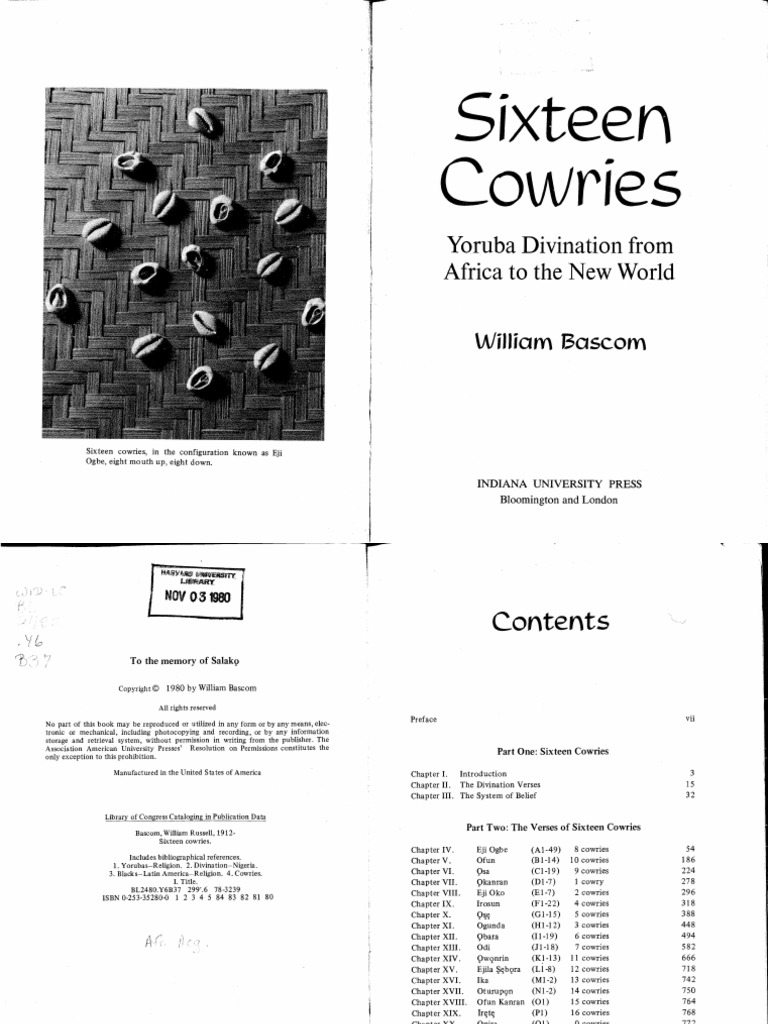 4 - Bascom, William - Sixteen Cowries I | PDF