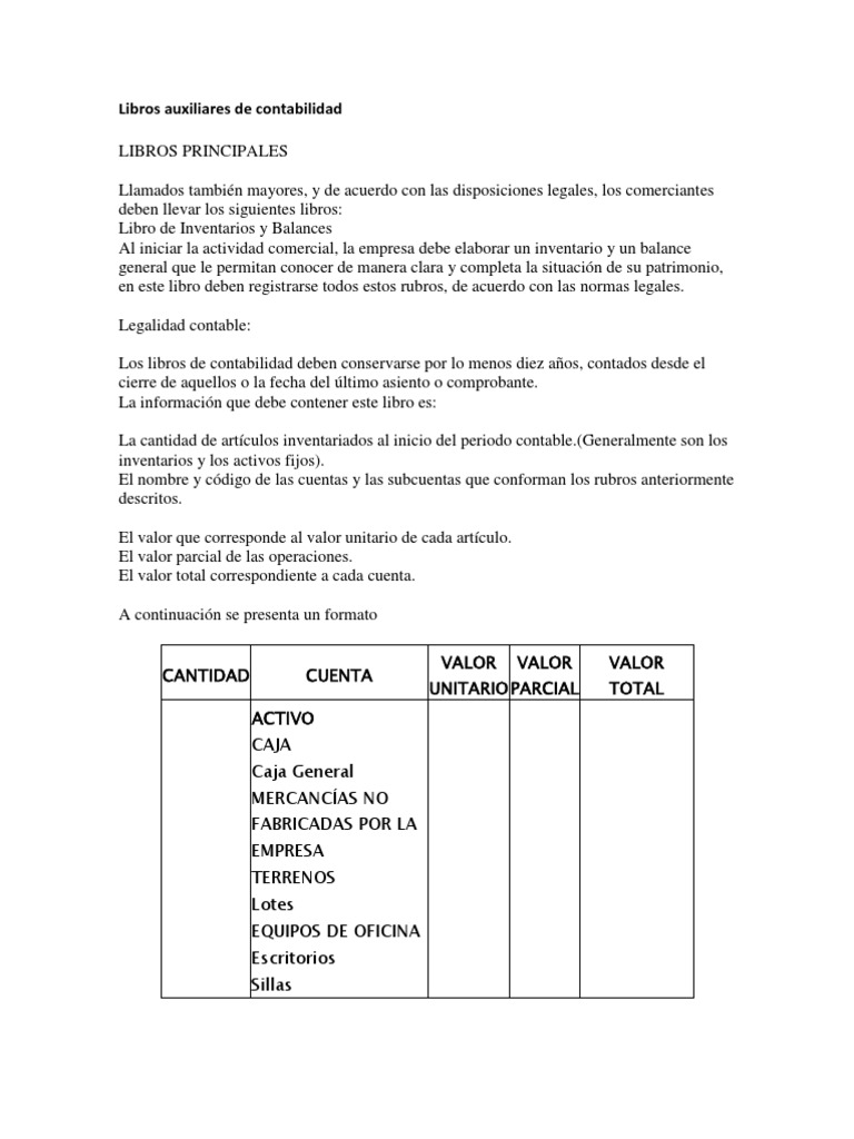 Libros Auxiliares de Contabilidad | PDF | Contabilidad | Business