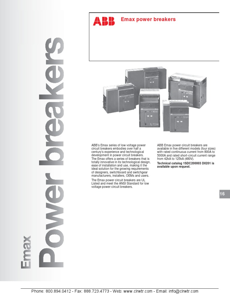INT ABB Emax Power Breakers | PDF | Switch | Manufactured Goods
