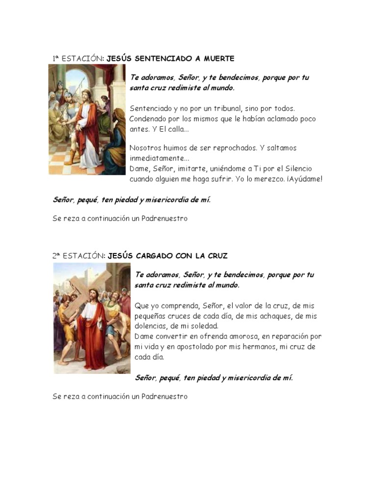 14 Estaciones Del Via Crucis | PDF | Estaciones de la Cruz | orador del ...
