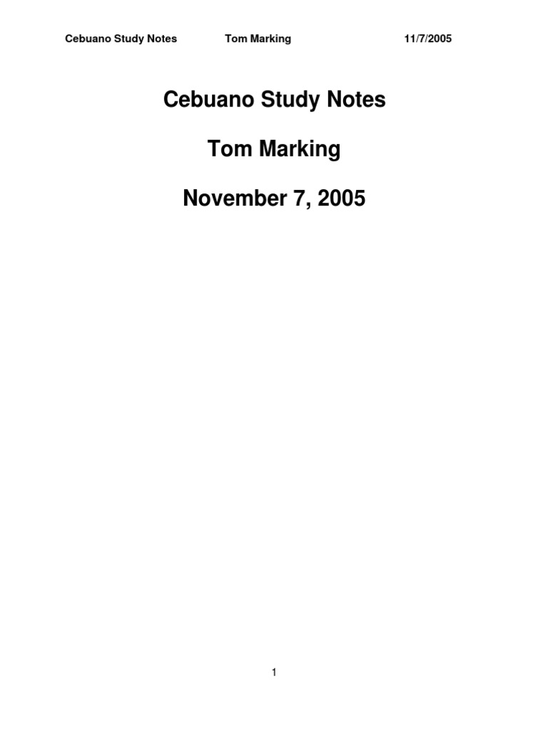 Cebuano Study Notes | PDF | Adjective | Adverb