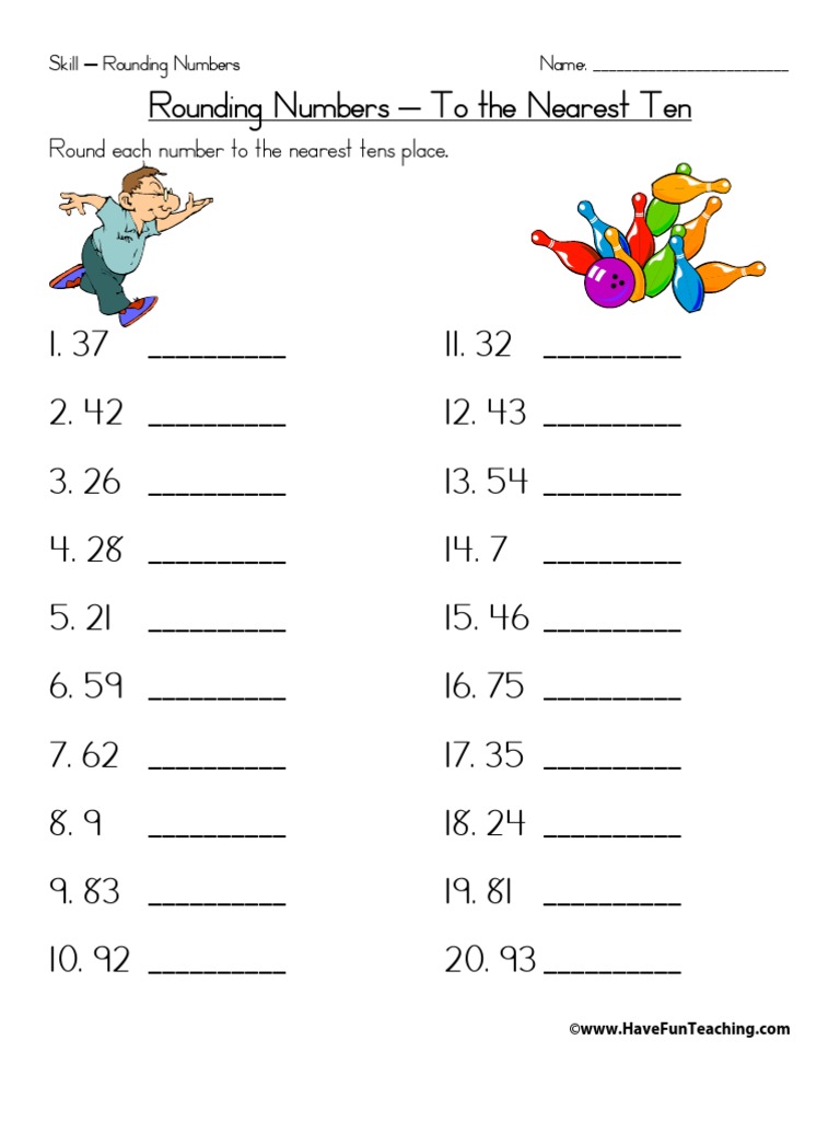Rounding Worksheet Nearest Ten | PDF