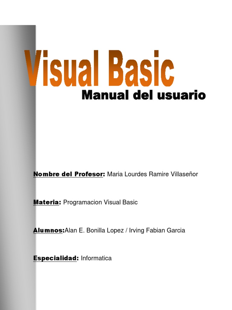 Manual de Programación en Visual Basic | PDF | Ventana (informática) | Point and Click