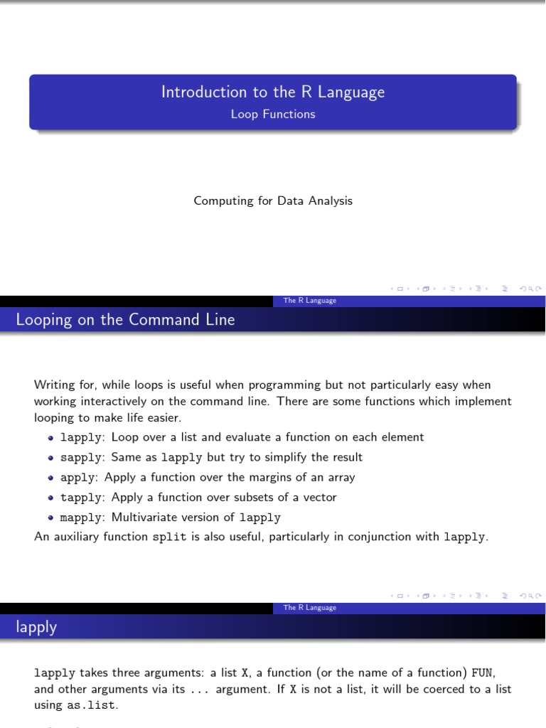 Lapply | PDF | R (Programming Language) | Function (Mathematics)